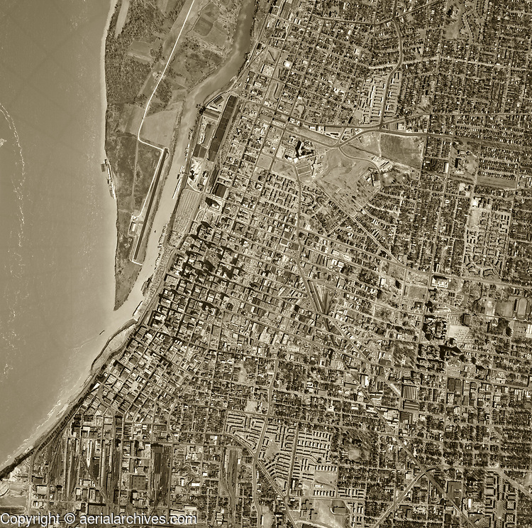 historical aerial photograph Memphis Tennessee 1963 | Aerial Archives ...