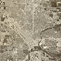 historical aerial photograph Modesto, Stanislaus County, California ...