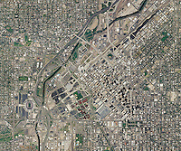 aerial map of Denver, Colorado | Aerial Archives | Aerial and Satellite ...